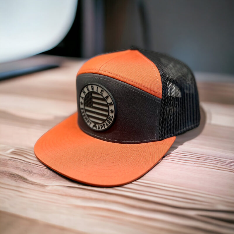 Charcoal And Burnt Orange PVC Hat - American Exempt Apparel