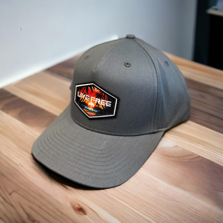 Flint Grey LIVE FREE Trucker Hat - American Exempt Apparel